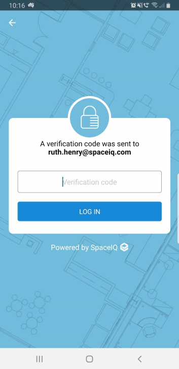 Log in to SpaceIQ Mobile App Manually