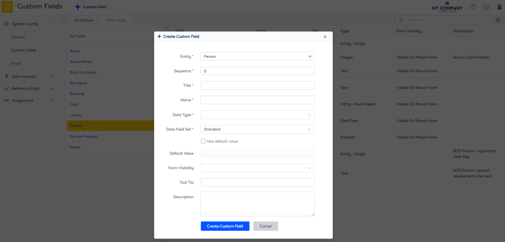 Manage Custom Fields