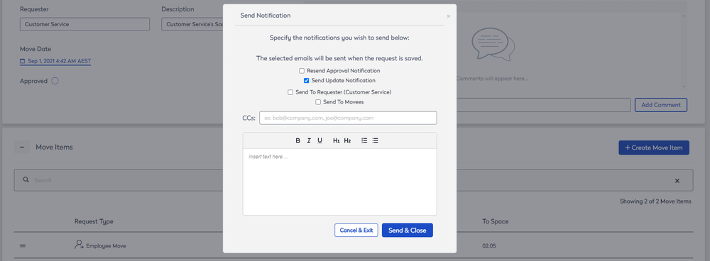 Create and Send Move Notifications