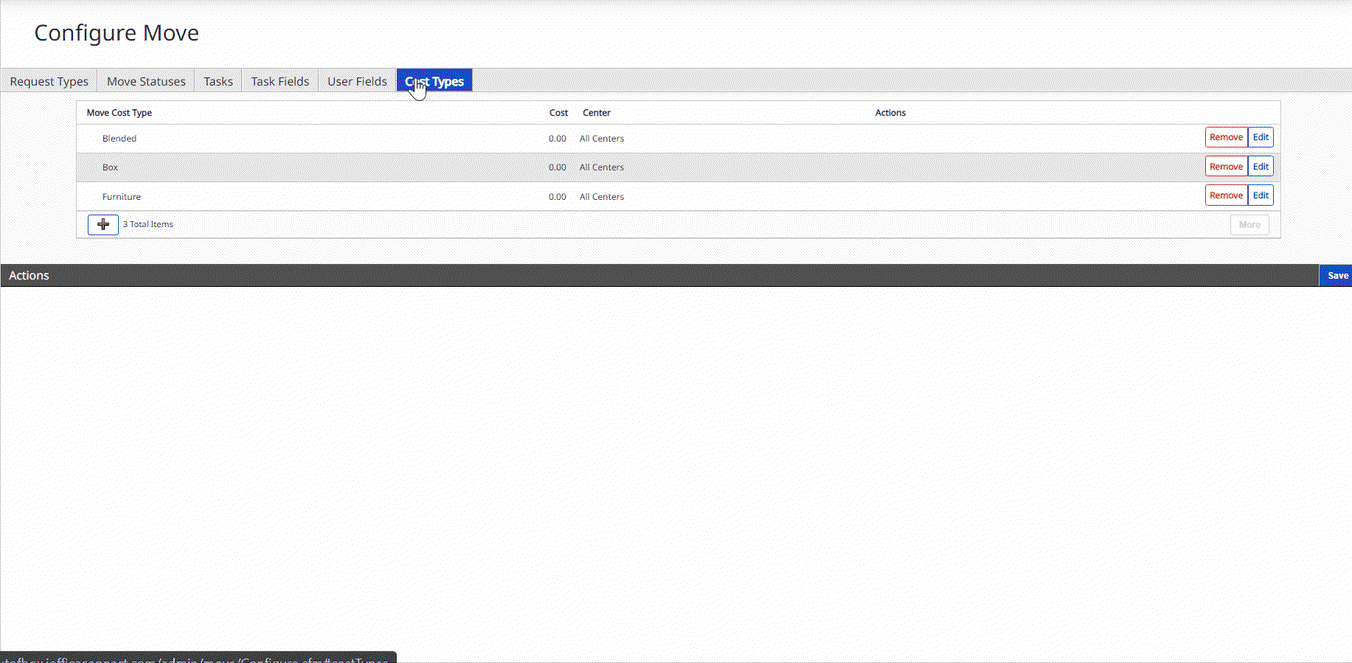Set up the Move Costs